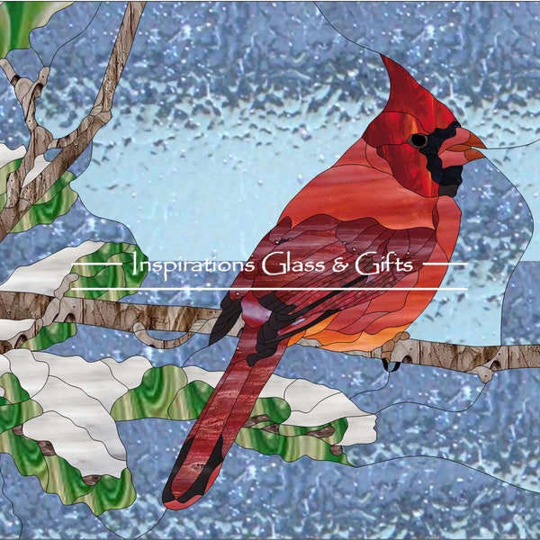 Stained Glass Winter Scene Pattern - Etsy