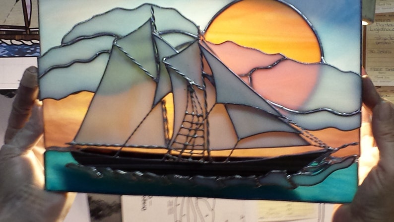 PATTERN: Plated Technique Viking Sail Boat at Sunset - Etsy