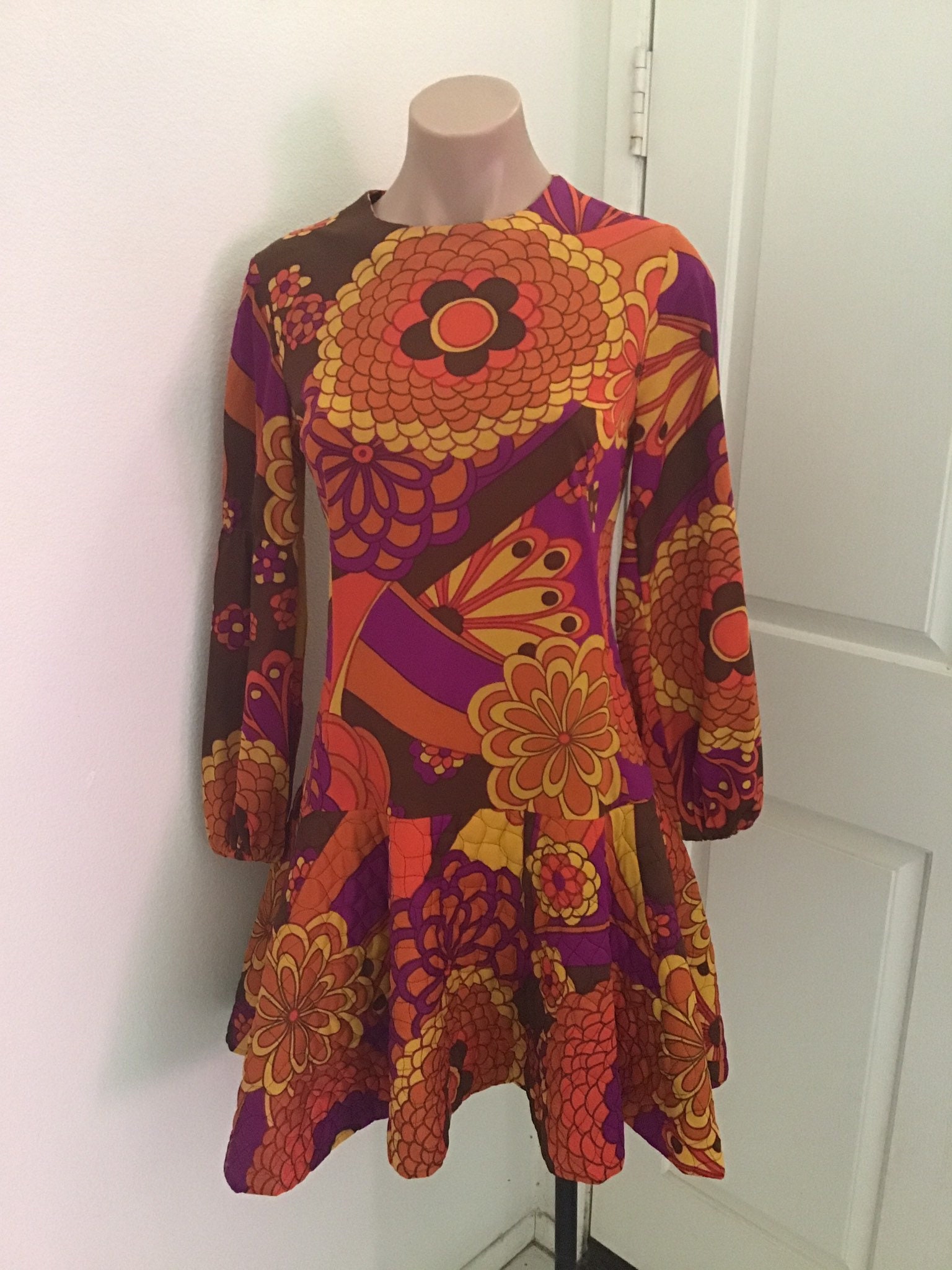 Vintage Rag Dolls Mini Dress 1960s Psychedelic Mini Rare - Etsy