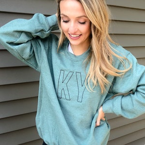 Personalized State Crewneck Sweatshirt | Embroidered Block Letter ...
