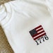 1776 American Flag Embroidered T-shirt | Personalized Comfort Colors T ...
