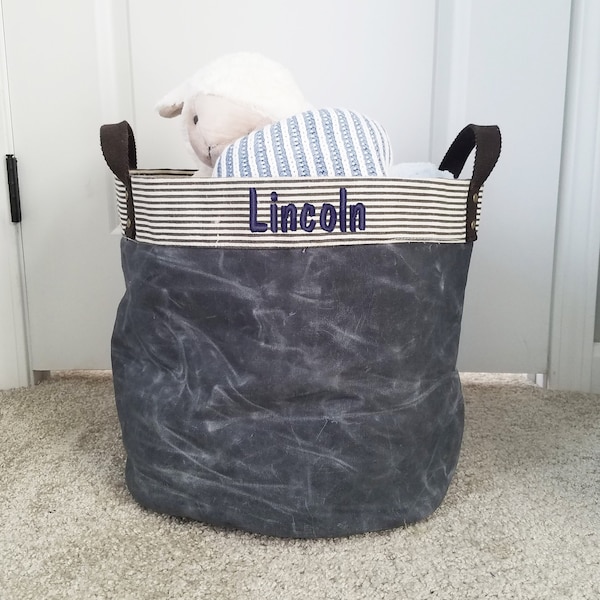 Embroidered Rope Baskets - Etsy