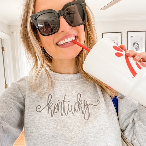 Personalized Embroidered State Name Crew Neck Sweatshirt - Etsy