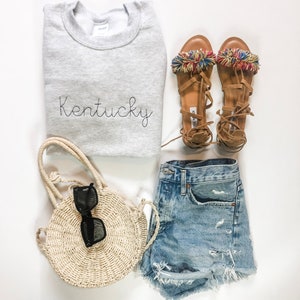 Script State Crew Neck Sweatshirt State Pride Sweatshirt - Etsy