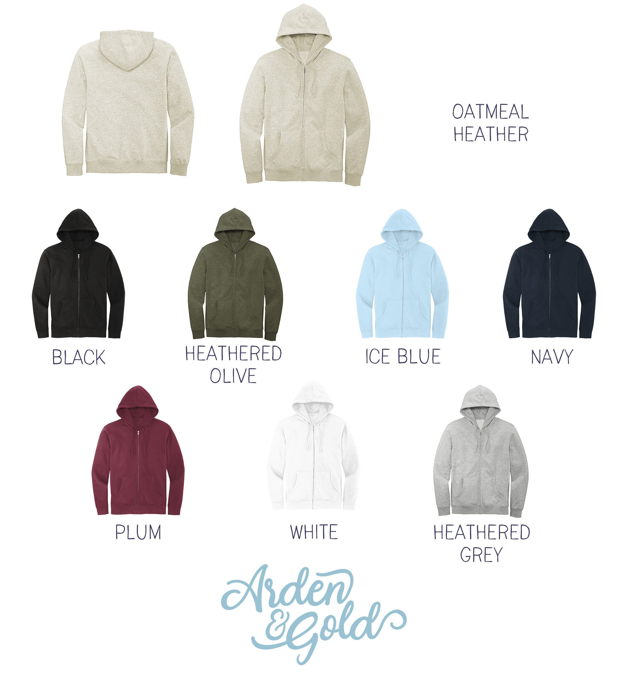 Monogrammed Hooded Full Zip Jacket Personalized Full Zip - Etsy