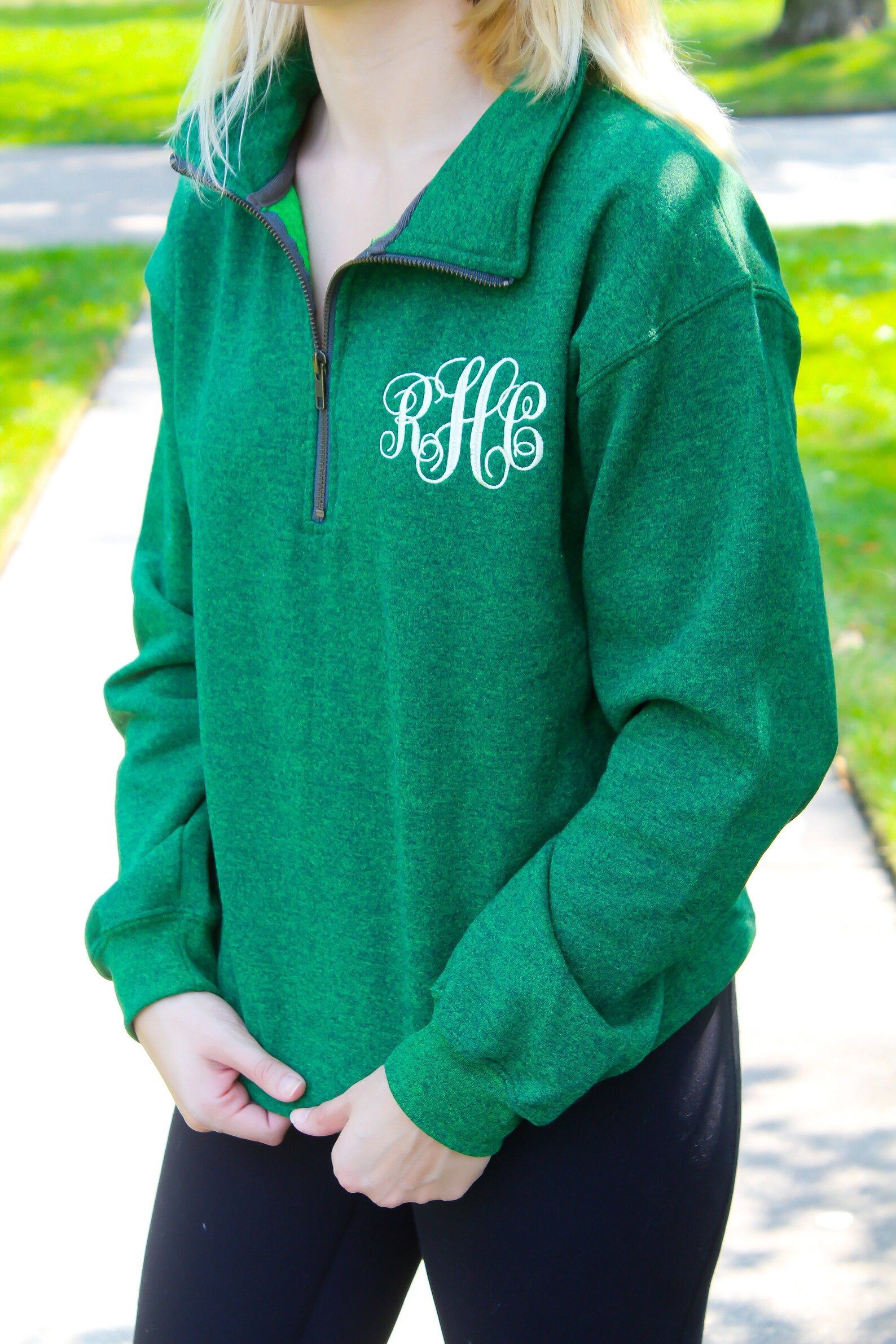 FREE Shipping Monogram Quarter Zip Pullover Sweatshirt - Etsy