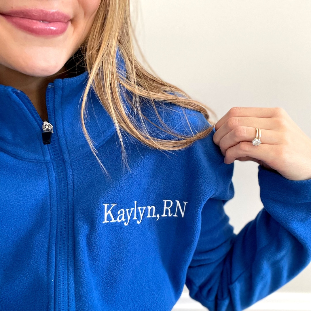 Custom Embroidered Medical Jacket | Microfleece Jacket for Women ...