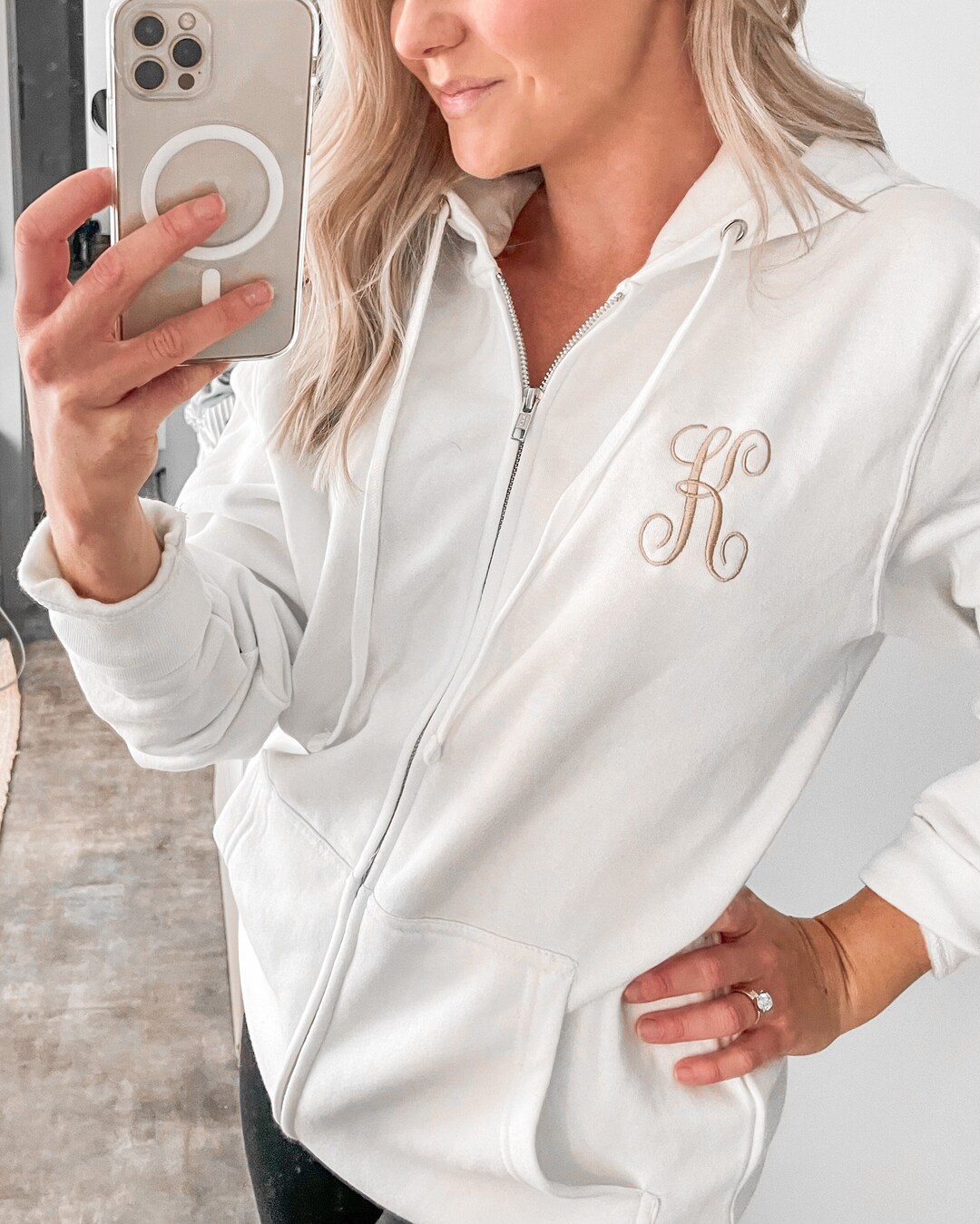 Monogrammed Hooded Full Zip Jacket | Personalized Full Zip Hoodie ...