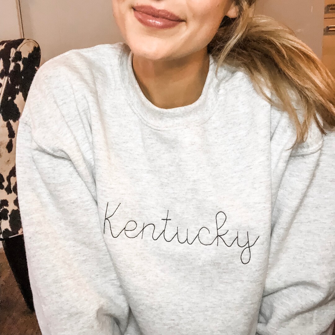 Script State Crew Neck Sweatshirt | State Pride Sweatshirt - Etsy