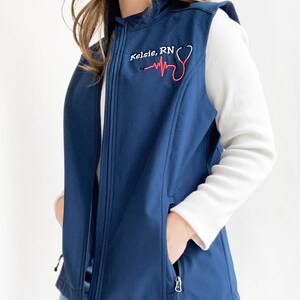 Ladies Stethoscope Soft Shell Nurse Vest | Embroidered Nurse Vest ...
