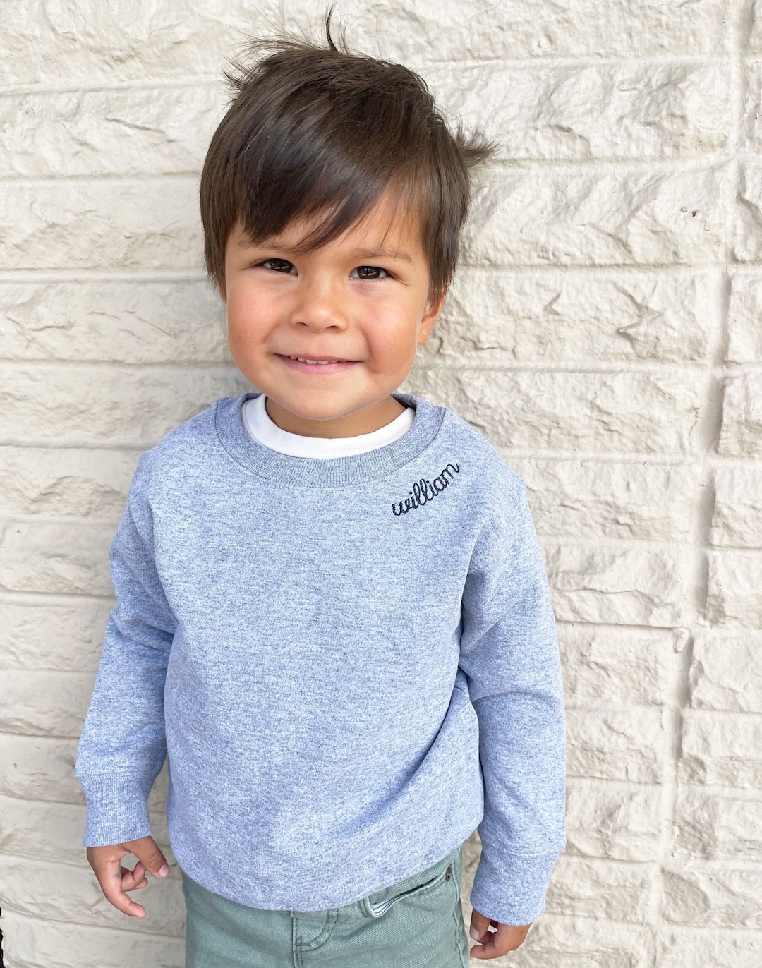 Toddler Neckline Collar Embroidered Sweatshirt | Kids Personalized Name ...