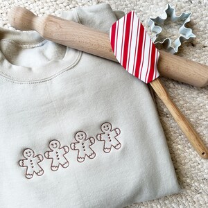 Pink and Fun Gingerbread Men Embroidered Sweatshirt | Baking Crewneck ...