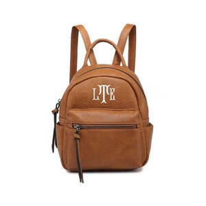 Monogrammed Mini Backpack Personalized Vegan Leather Small Backpack - Etsy