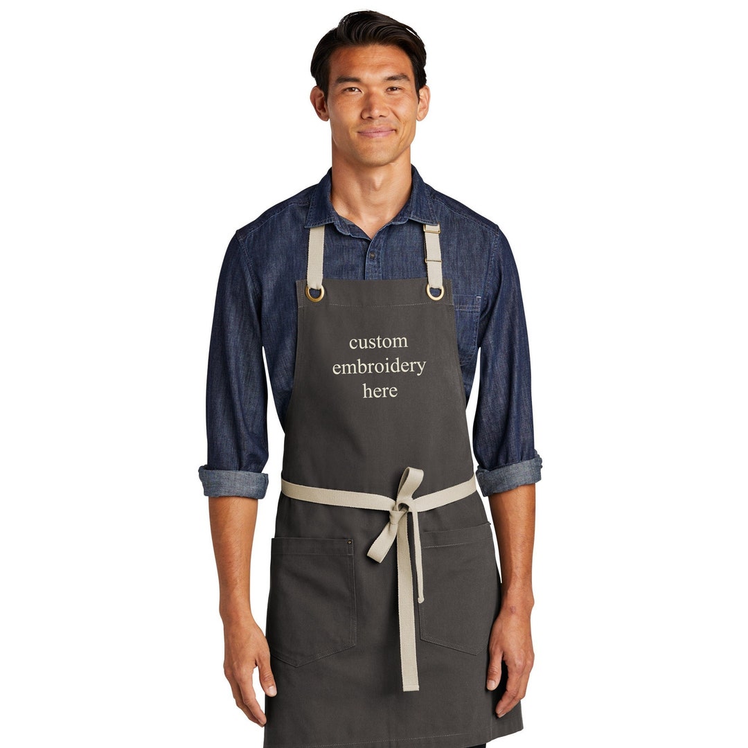 Personalized Embroidered Apron | Custom Apron for Him | Canvas Full ...
