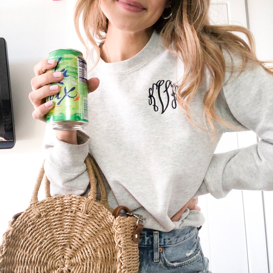 Personalized Monogrammed Crewneck Sweatshirt | Custom Embroidered ...