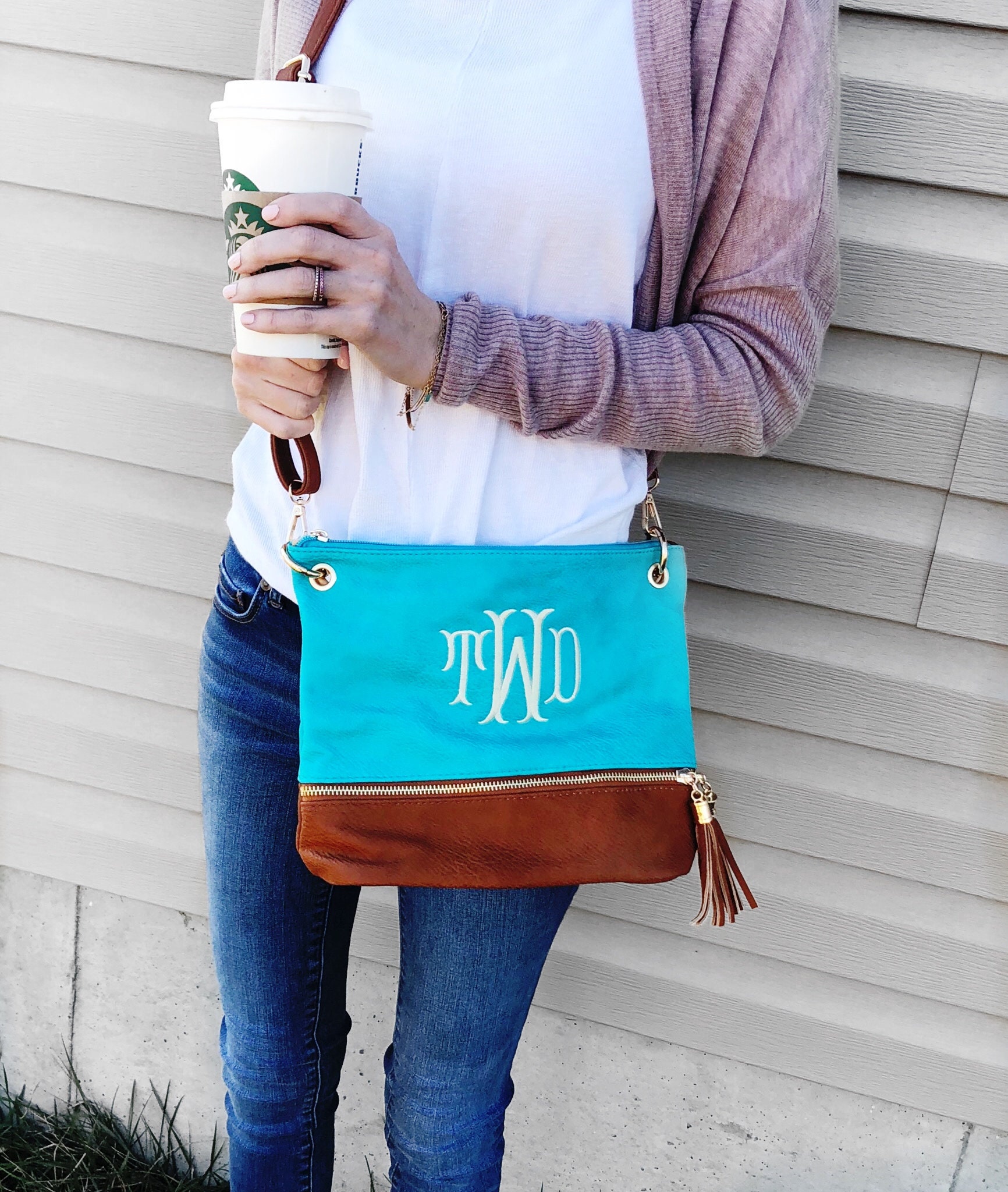 Monogrammed Purse with Tassel Personalized Handbag | Etsy