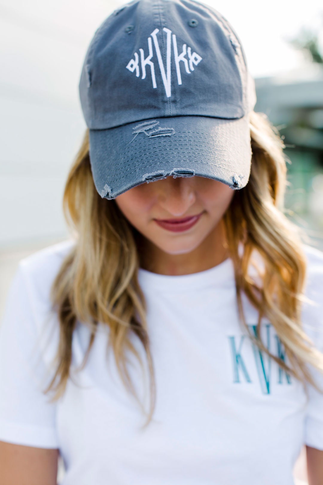 Monogrammed Distressed Baseball Cap | Personalized Vintage Baseball Cap ...
