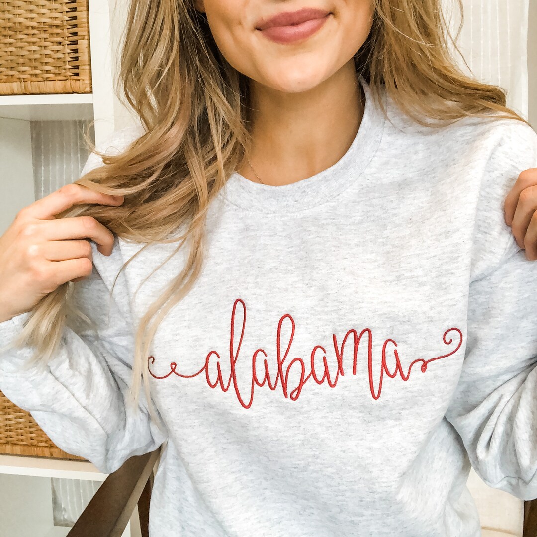 Embroidered State Pride Crew Neck Sweatshirt | Custom Stitched - Etsy