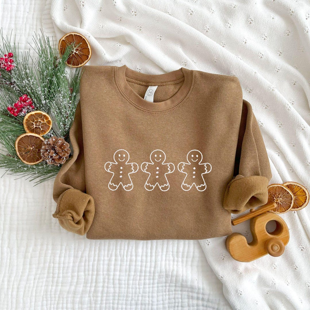 Cute Toddler Gingerbread Men Embroidered Crewneck Sweatshirt | Kids ...