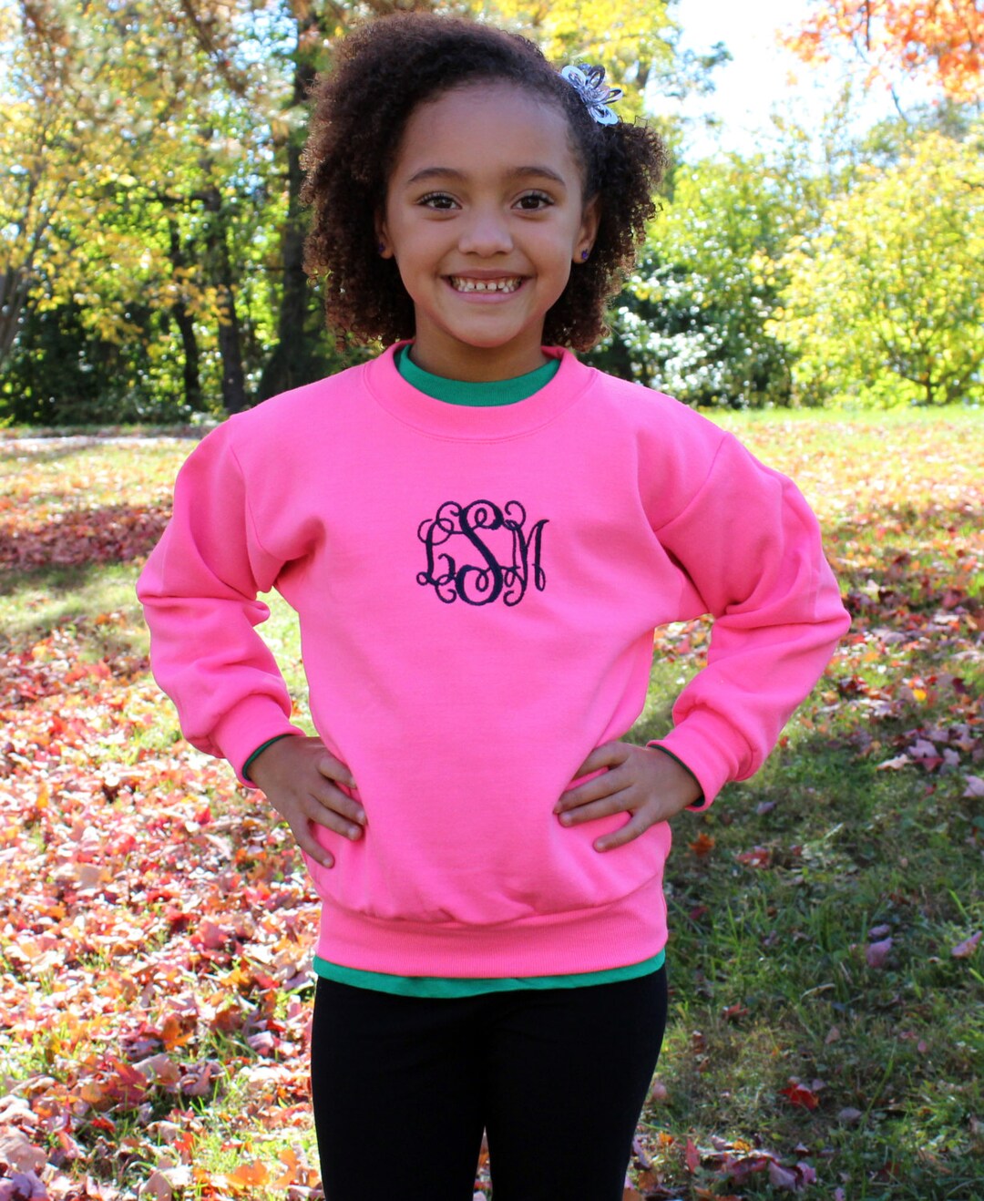 Girls Monogrammed Sweatshirt Crew Neck | Youth , Childrens - Etsy