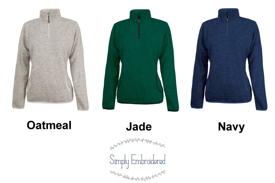 Monogrammed Knit Quarter Zip - Etsy