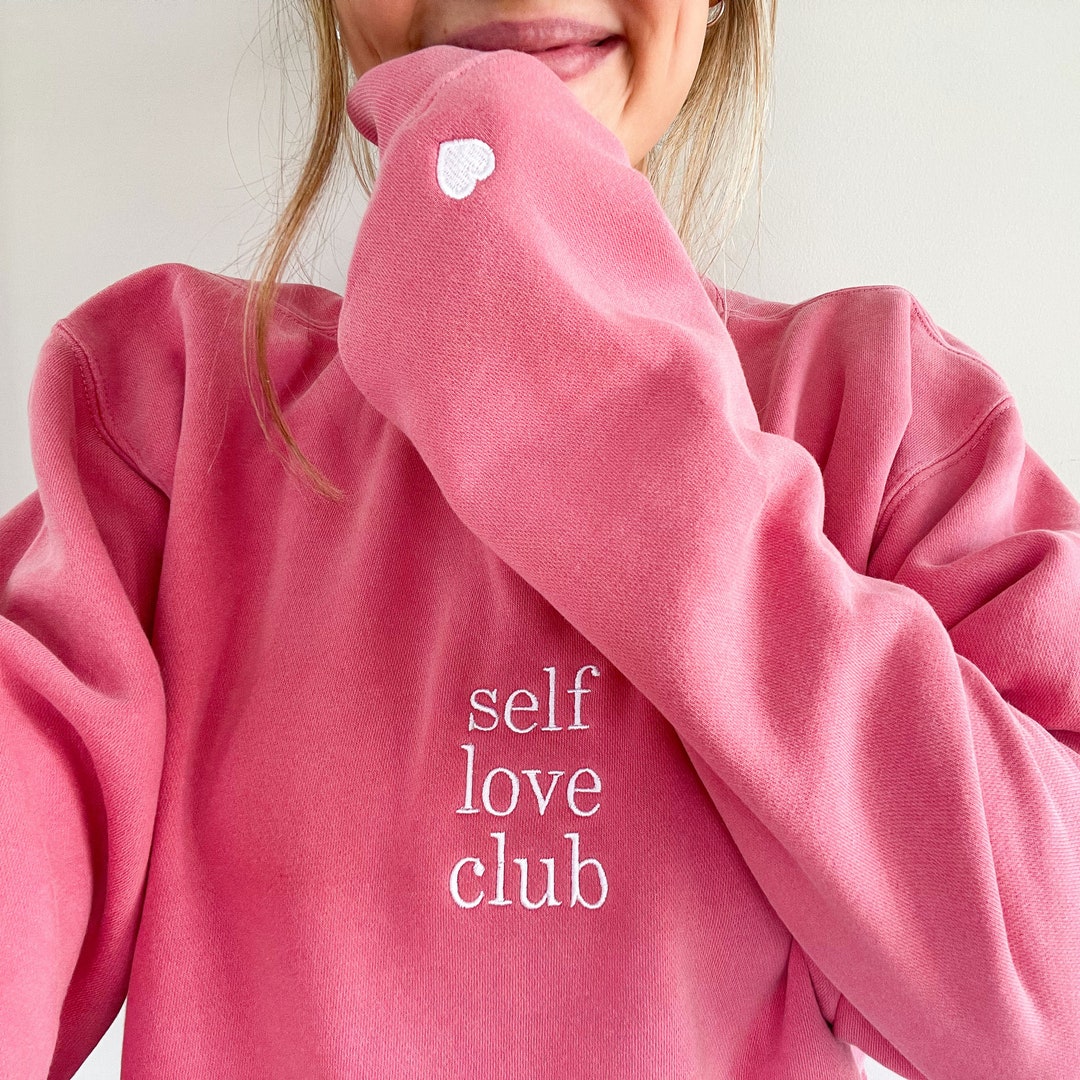 Self Love Club Sweatshirt With Heart Cuff | Valentine's Crewneck ...