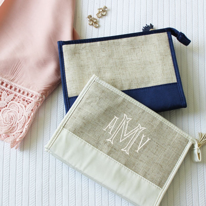 Linen Cosmetic Bag - Etsy