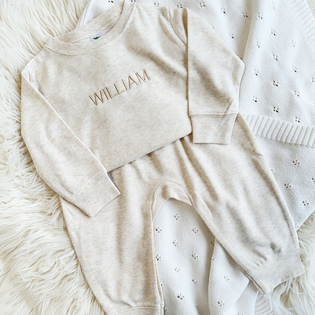 Custom Leighton Jogger Set for Babies With Minimalist Embroidery | 2 ...