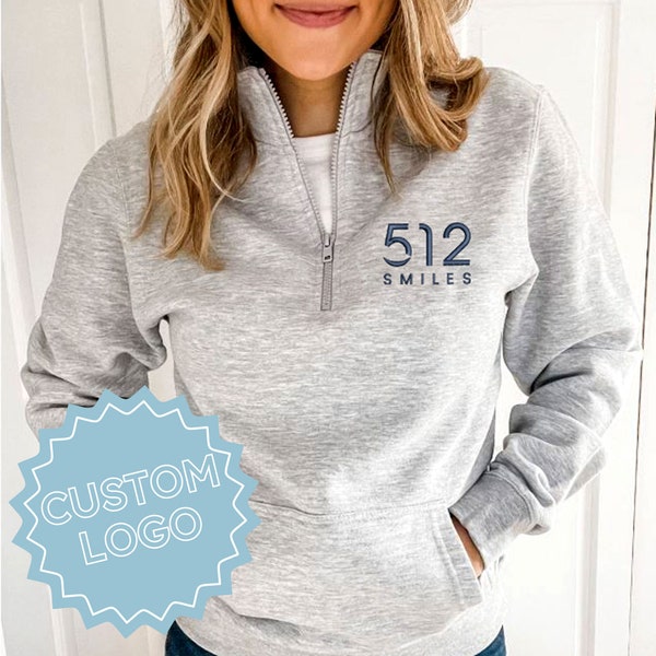 Custom Logo Quarter Zip - Etsy