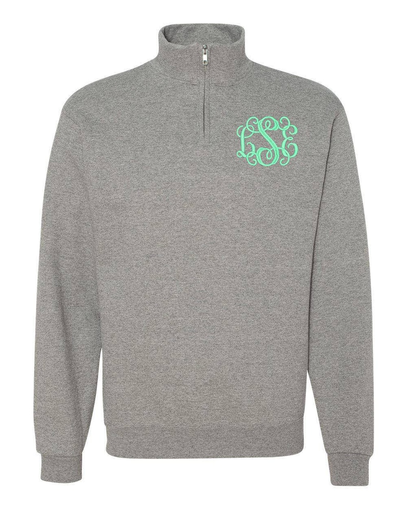 FREE Shipping Monogram Quarter Zip Pullover Sweatshirt - Etsy