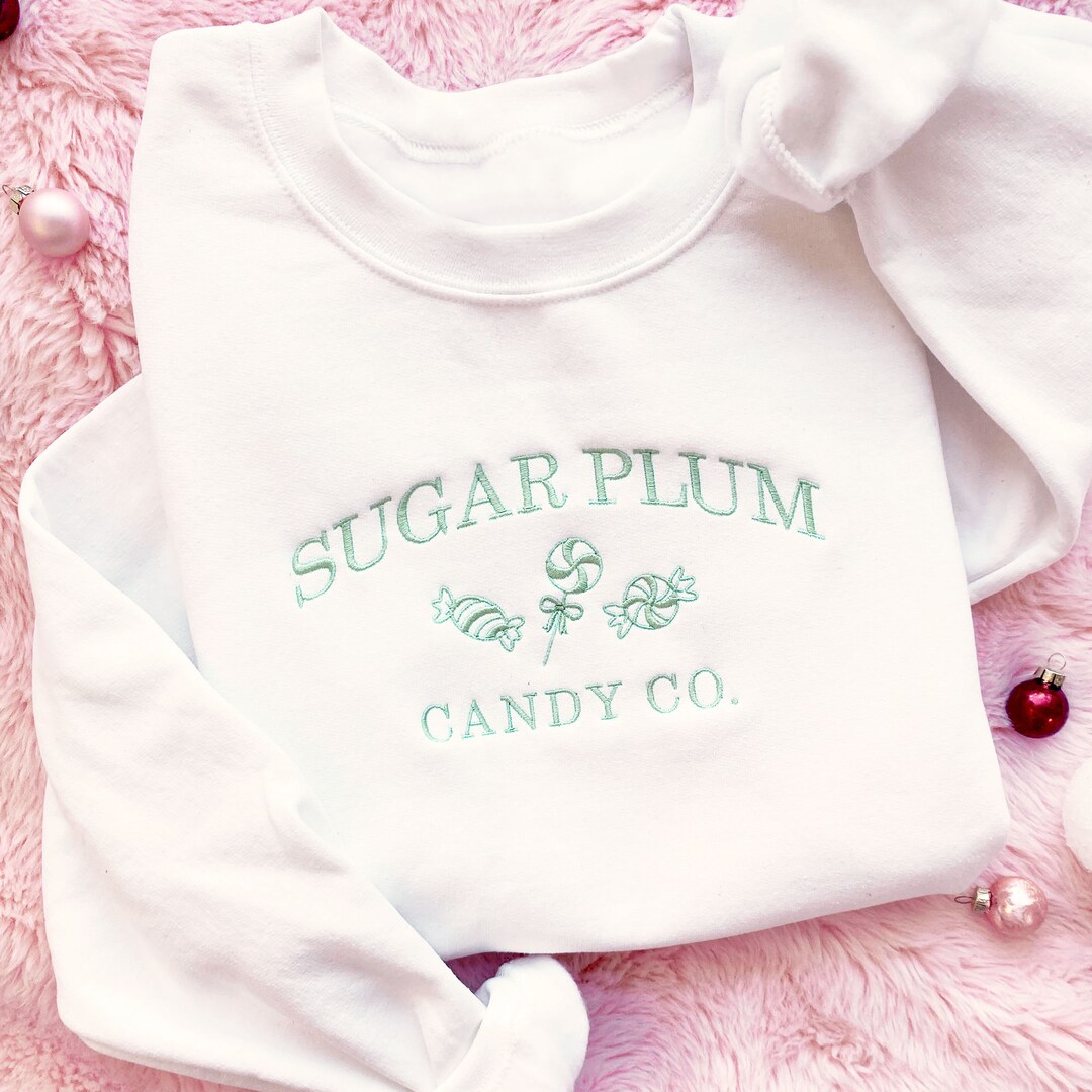 Sugar Plum Candy Co Embroidered Gemma Crewneck Sweatshirt | Pastel ...