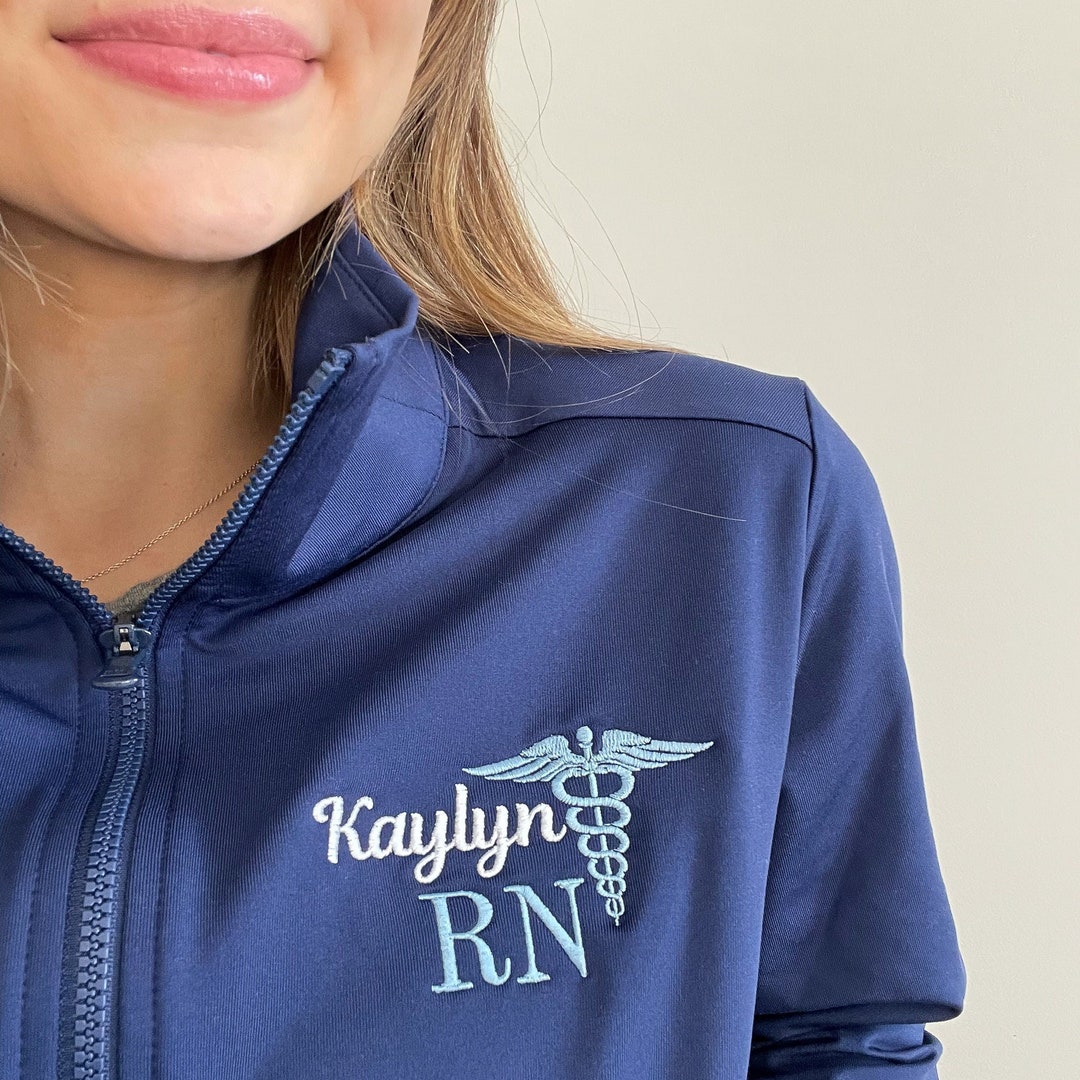 Custom Nurse RN, CNA ,BSN Full Zip Jacket | Personalized Gift for Nurse ...