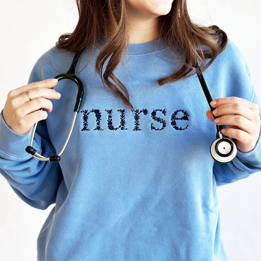 Nurse Floral Indie Crewneck | Custom Gift for Nurses | Medical Present ...
