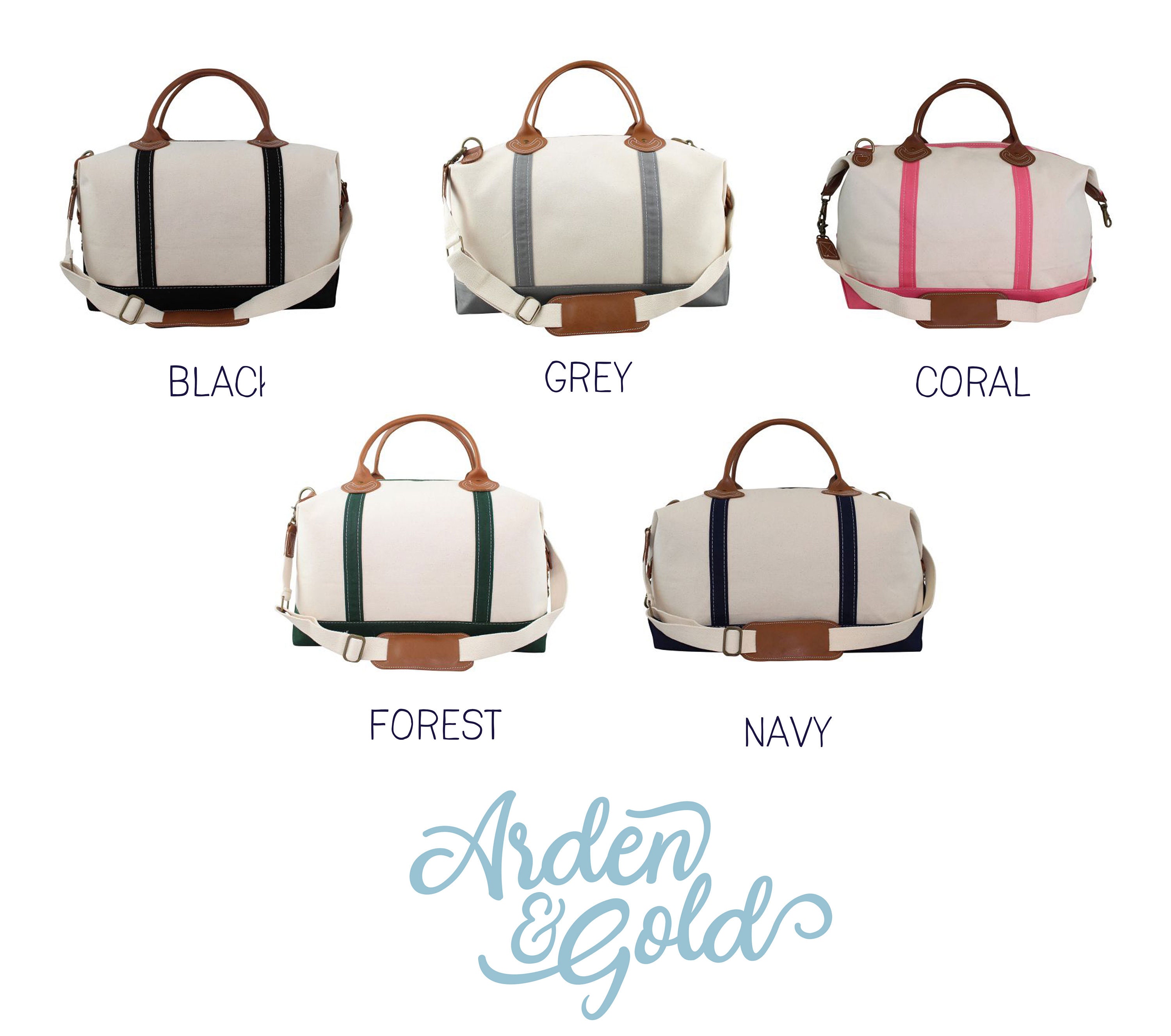 Monogram Canvas Satchel Duffle Weekender Bag | Etsy