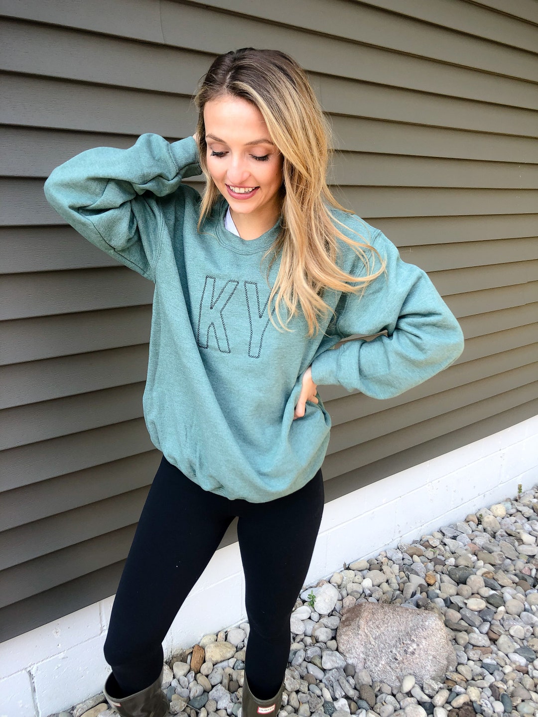 Personalized State Crewneck Sweatshirt | Embroidered Block Letter ...