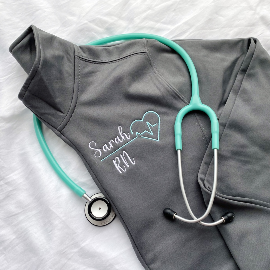 Personalized Heartbeat Medical Polyester Full Zip | Ladies Fit | Custom ...