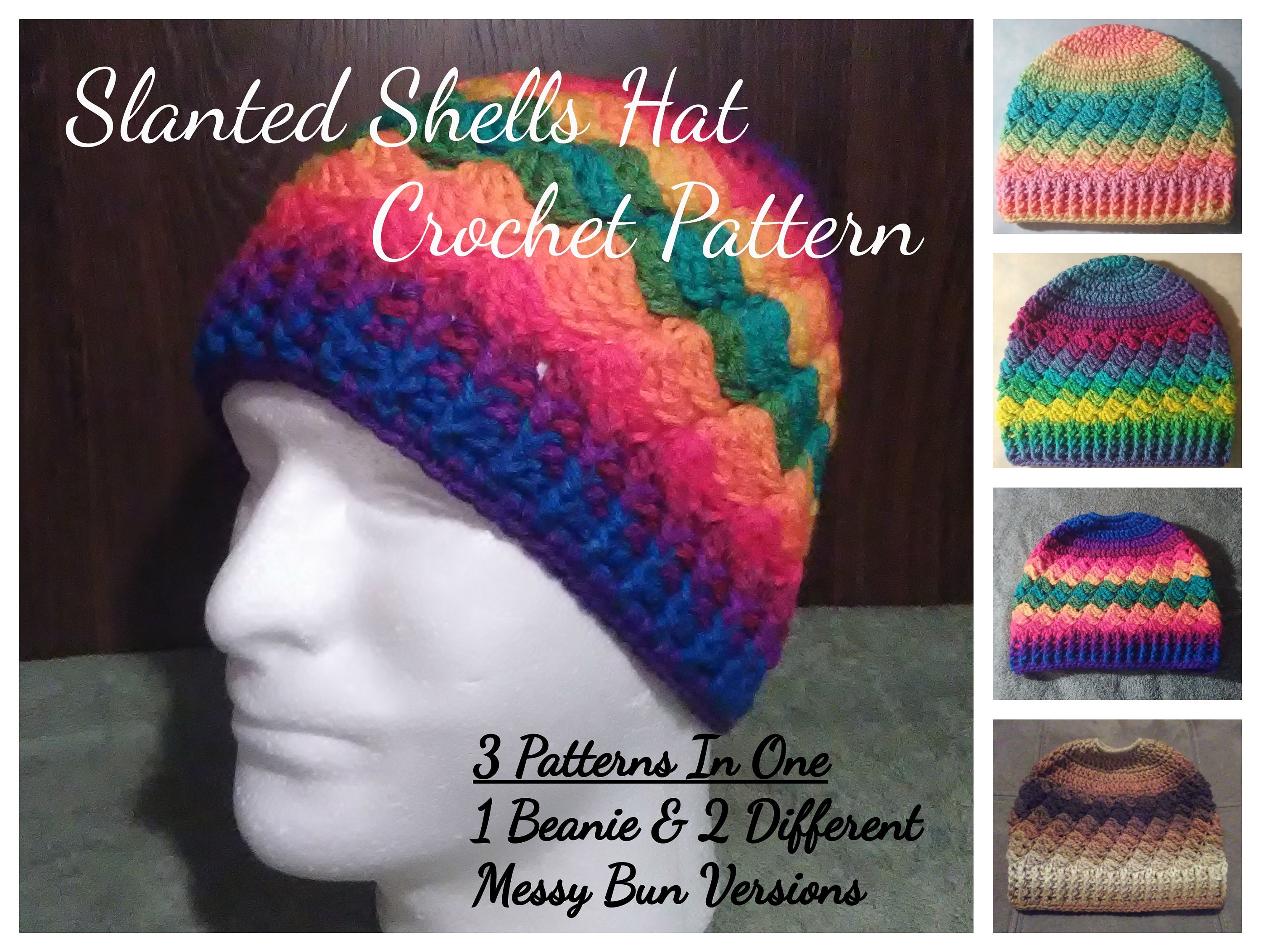 Hat Crochet Pattern PDF Slanted Shells Hat Crochet Pattern also ...