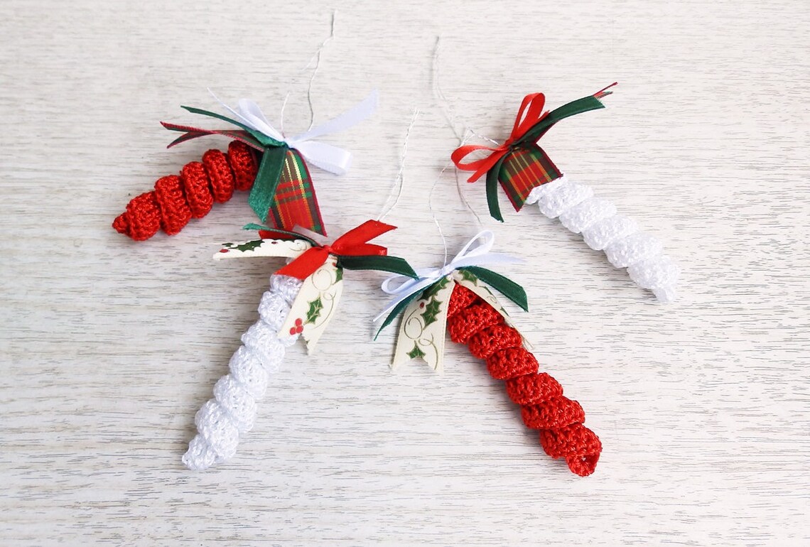 Handmade Christmas Decoration Ornaments, Crochet Icicles Christmas Tree ...