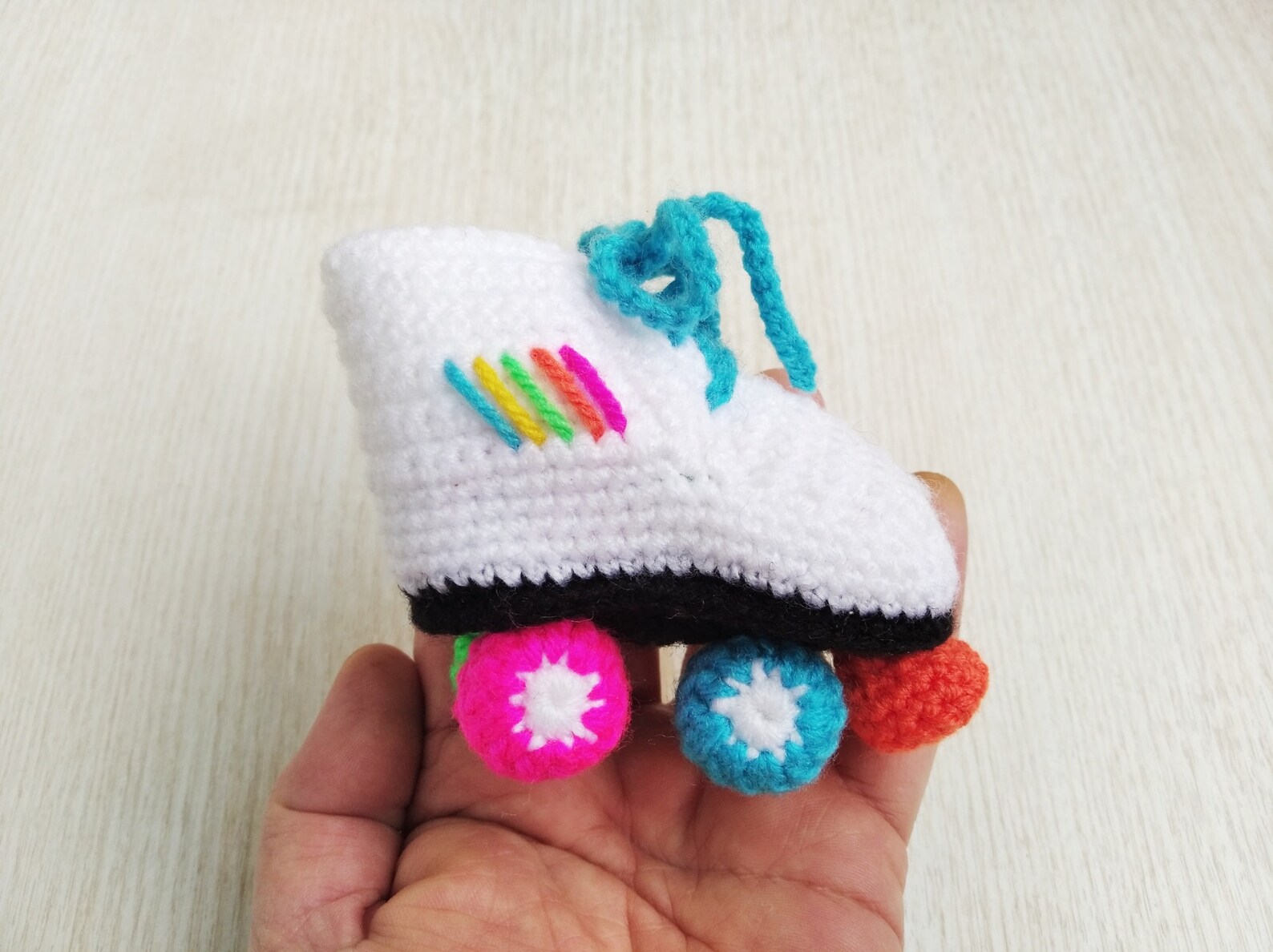 Crochet Baby Roller Skates Booties With Stoppers and Multicolor Wheels ...