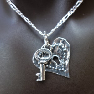 Sterling Silver Heart Lock and Key - Etsy