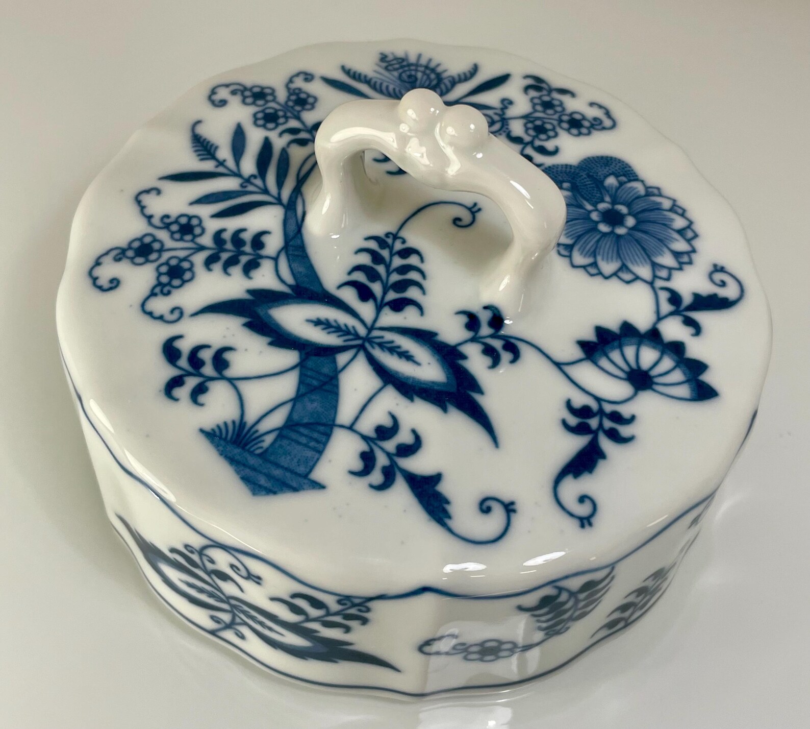 Blue Danube Round Butter or Cheese Dish- Onion Pattern - Etsy