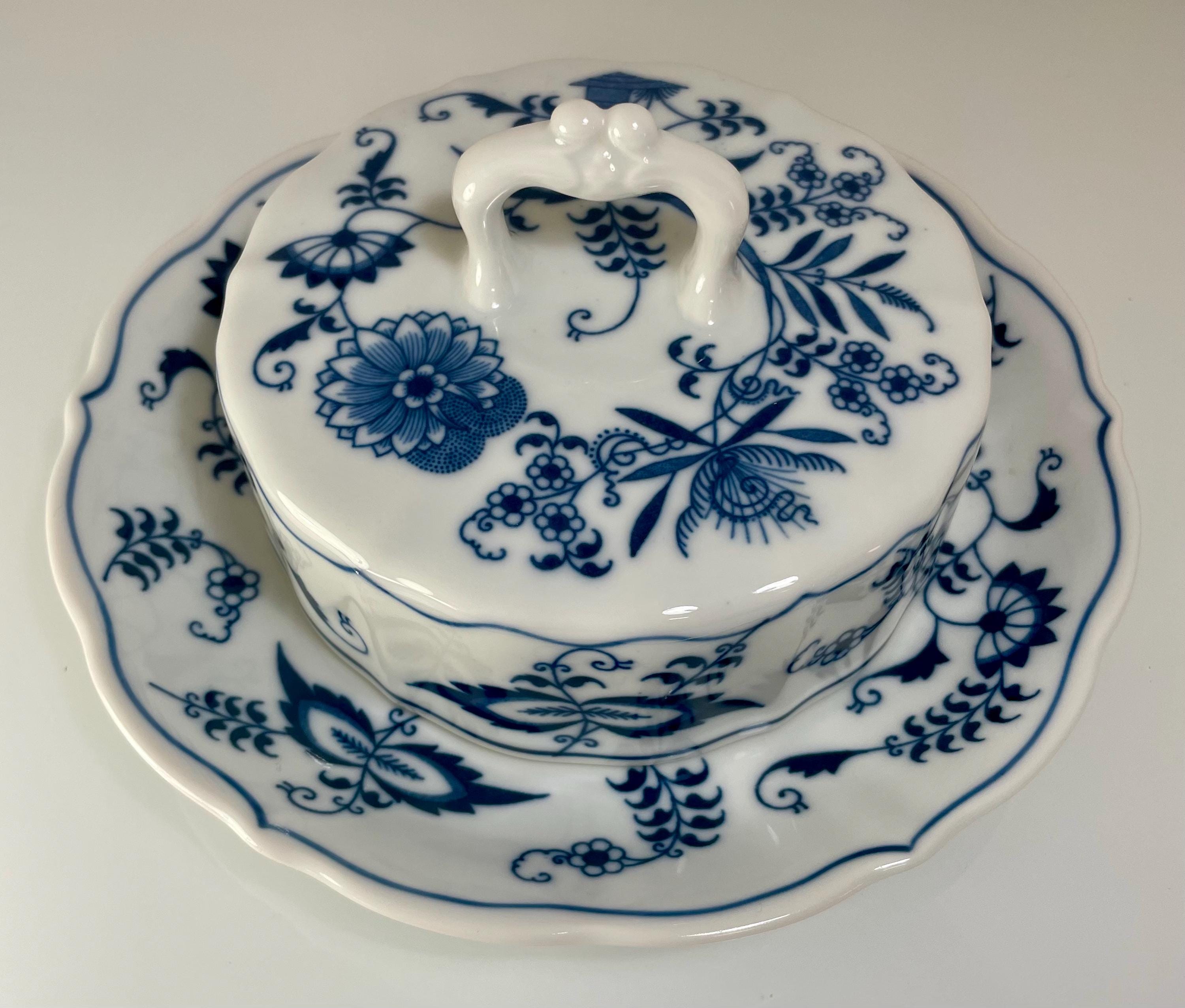 Blue Danube Round Butter or Cheese Dish- Onion Pattern - Etsy