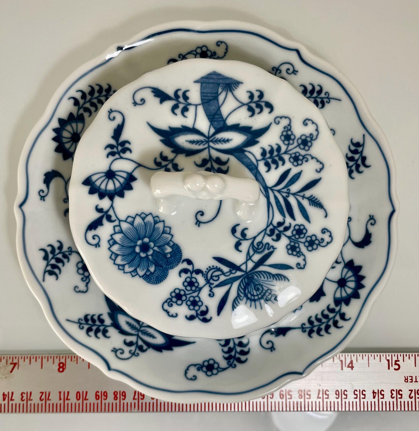 Blue Danube Round Butter or Cheese Dish- Onion Pattern - Etsy