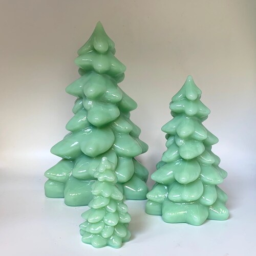 Set of Five. Mosser Glass Jadeite Christmas Trees. - Etsy