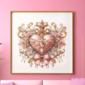 Rococo Baroque Heart Print,wall Decor, Ornate, Printable Artwork ...