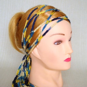 Gypsy Head Scarf Wrap, Crochet Skinny Headscarf, Hippie Hair Band ...
