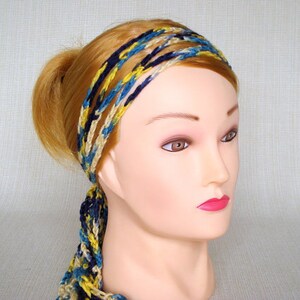 Gypsy Head Scarf Wrap, Crochet Skinny Headscarf, Hippie Hair Band ...