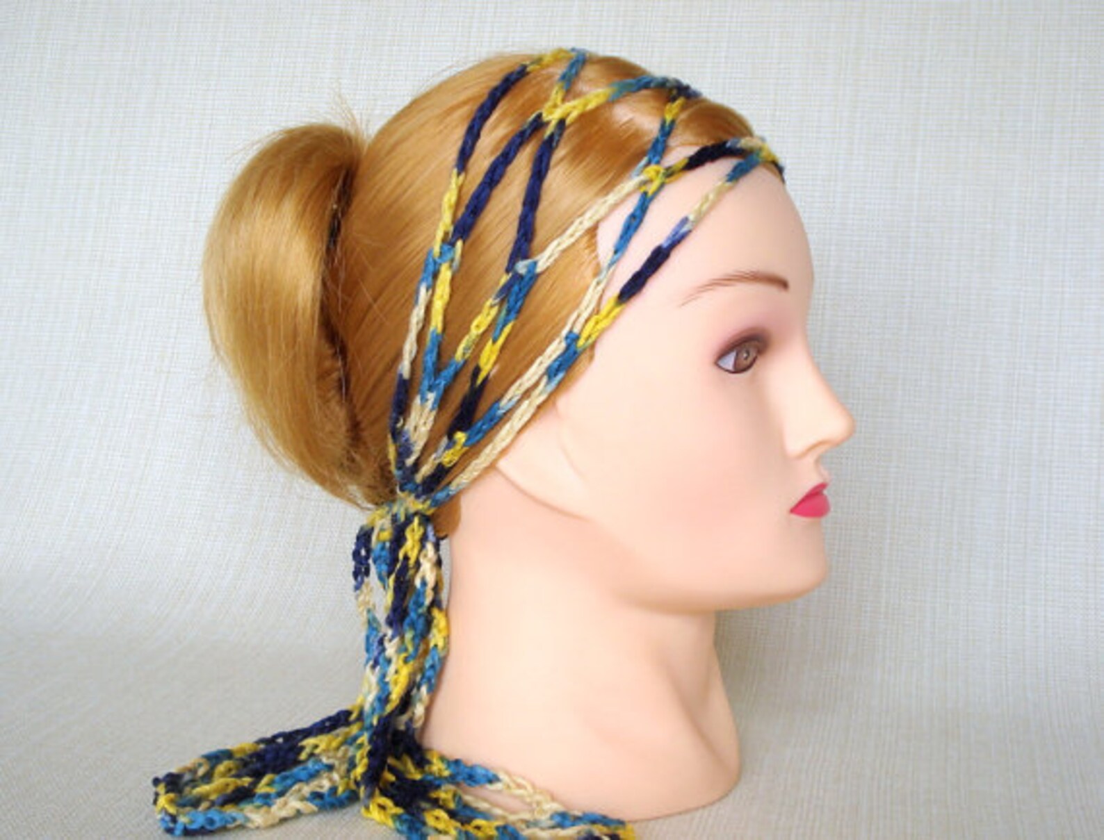 Gypsy Head Scarf Wrap, Crochet Skinny Headscarf, Hippie Hair Band ...