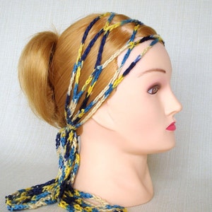 Gypsy Head Scarf Wrap, Crochet Skinny Headscarf, Hippie Hair Band ...