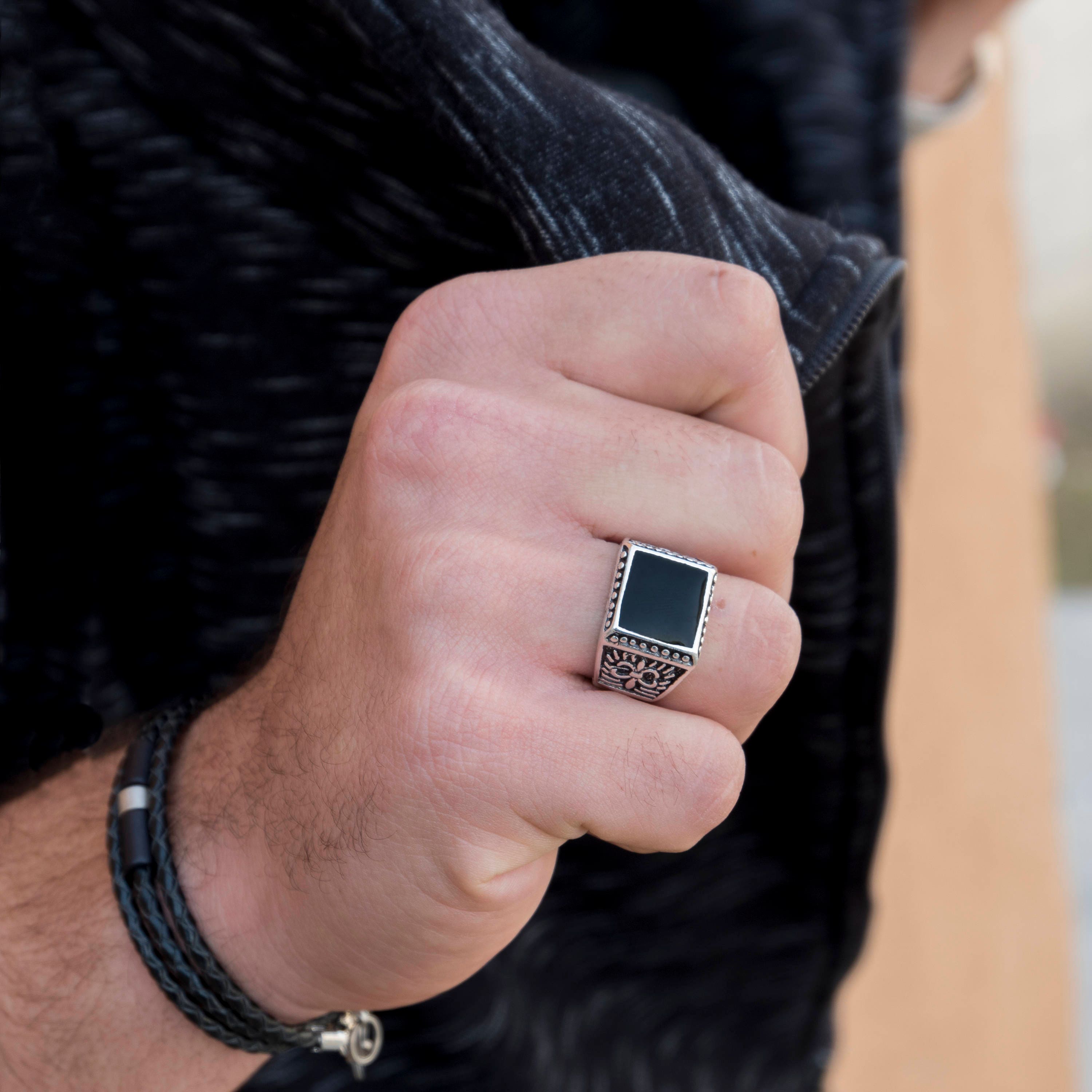 Men's Stacking Ring Men's Ring Men's Silver - Etsy Israel